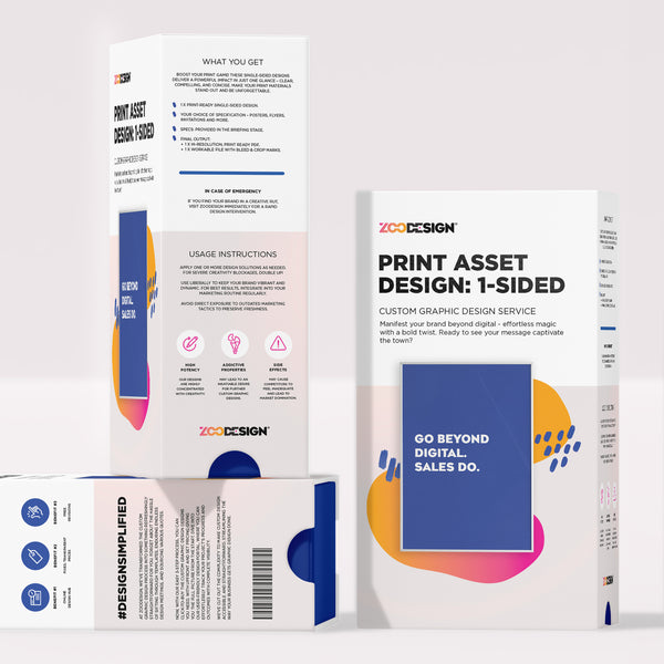 Custom 1-Sided Print Design | Shop, Buy & Brief It Today - ZOODESIGN